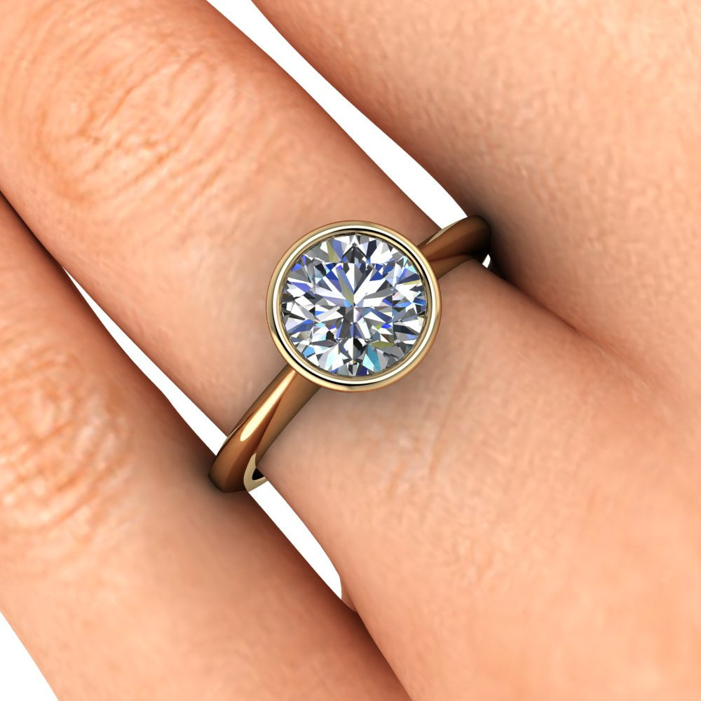 Bezel Set Solitaire Knife Edge Engagement Ring - Always 7.5mm ...