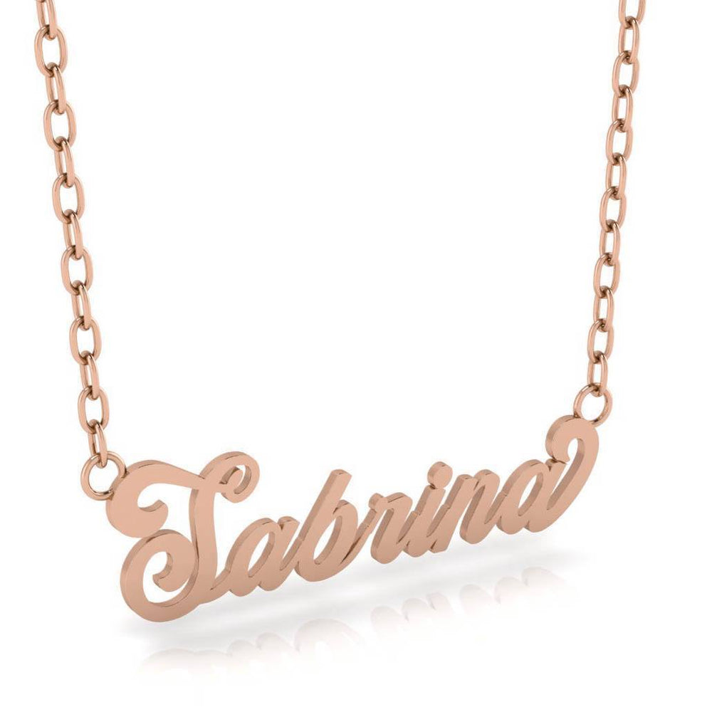 Script Nameplate Necklace – Moissanite Rings