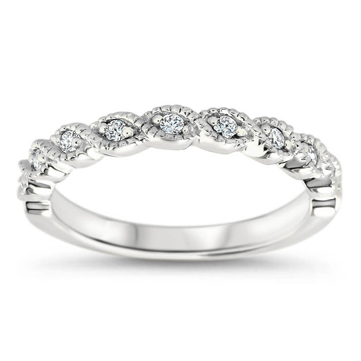 Diamond Twisted Wedding Band- Timeless Band – Moissanite Rings