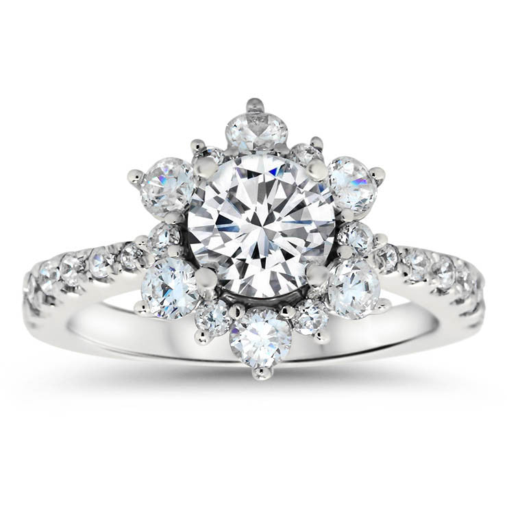 Diamond Snowflake Wedding Set Engagement Ring and Wedding Band - Snowf ...