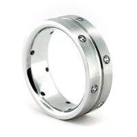 High Quality Men's Diamond Wedding Band - Double Diamond.