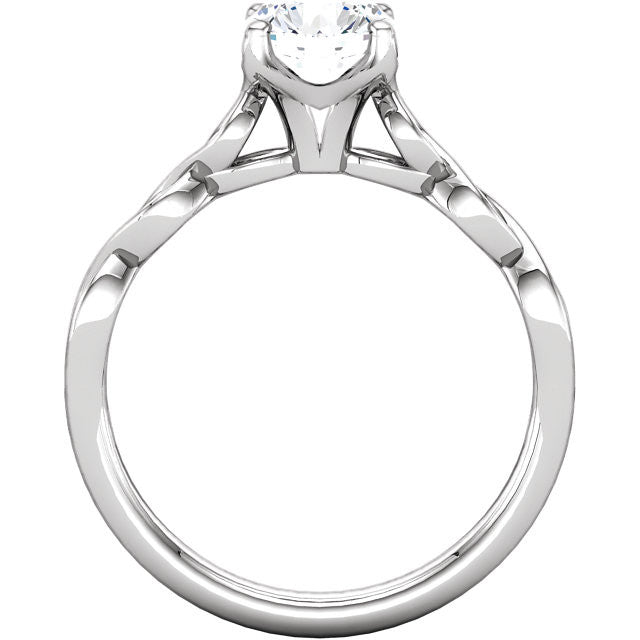 Twisted Band Solitaire Moissanite Engagement Ring – Moissanite Rings